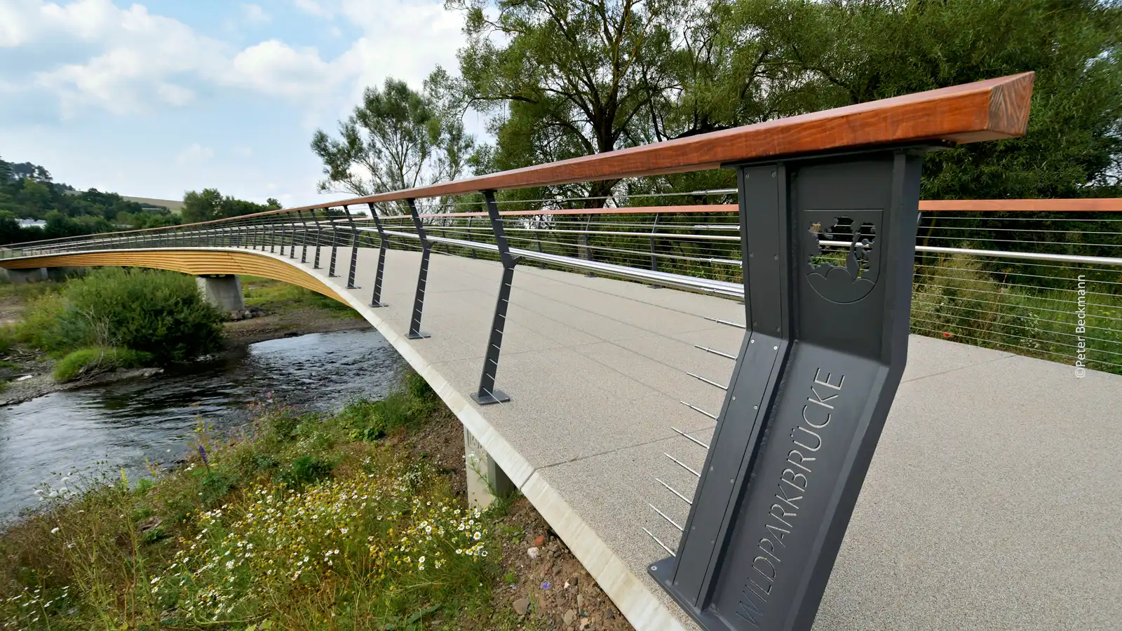 Wildpark-Bridge: Cycle and footpath bridge over the Eder in Frankenberg ...